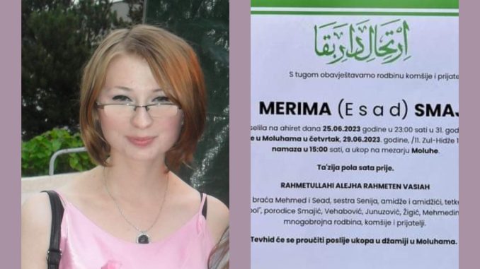 Na Ahiret preselila Merima (Esad) Smajić - HABERHANA.com