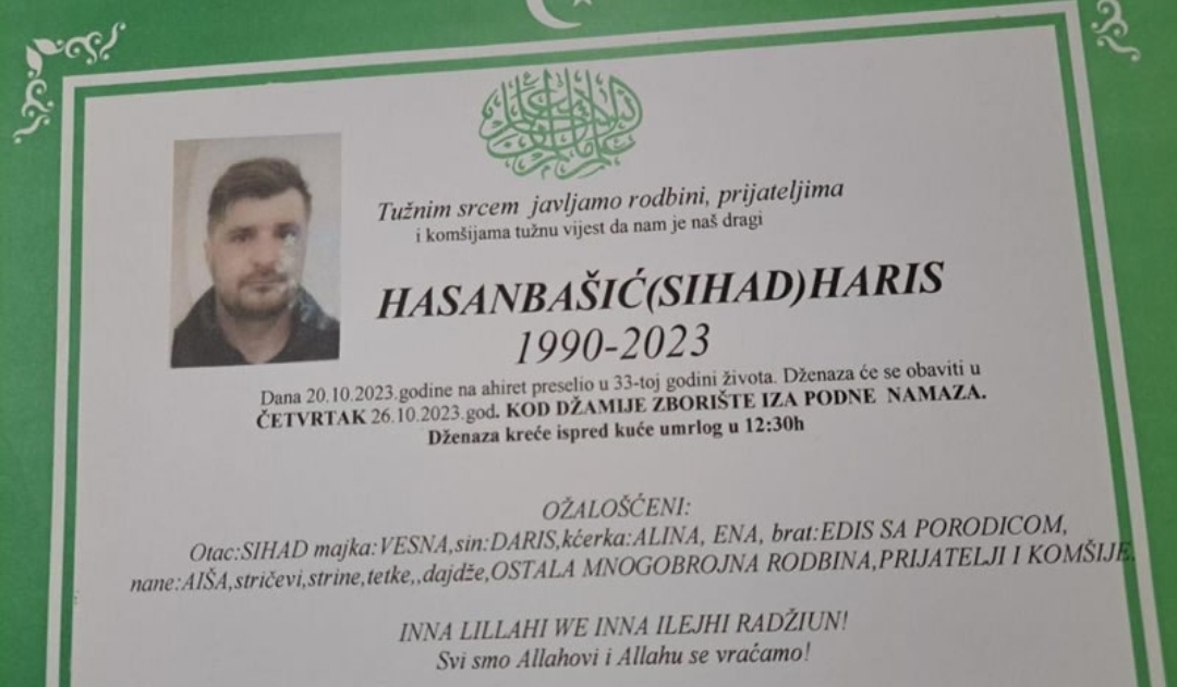 Na Ahiret preselio Hasanbašić (Sihad) Haris - HABERHANA.com