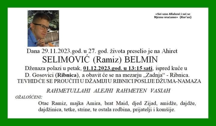 Na Ahiret preselio SELIMOVIĆ (Ramiz) BELMIN - HABERHANA.com